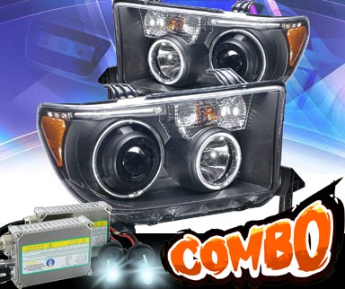 HID Xenon KS® CCFL Halo Projector Headlights Black - 08-13 Toyota Sequoia 02-AZ-TR07-PBC-RFV-A