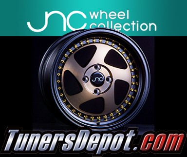 JNC Wheels - 15 JNC034 Matte Bronze Black Lip Gold Rivet Rim - 4x100 ...