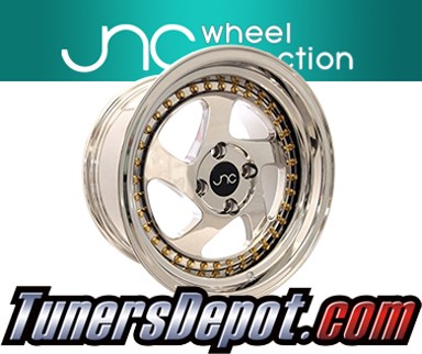 JNC Wheels - 15 JNC034 Platinum Gold Rivet Rim - 4x100 - 15x8 inch 1 ...