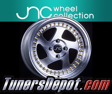 JNC Wheels - 15 JNC034 Silver Machined Face Gold Rivet Rim - 4x100 ...