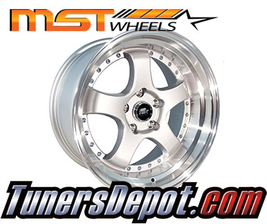 MST Wheels MT07 Set of 4 - Universal 17x9.0 Silver w/Machined Lip 5x114 ...